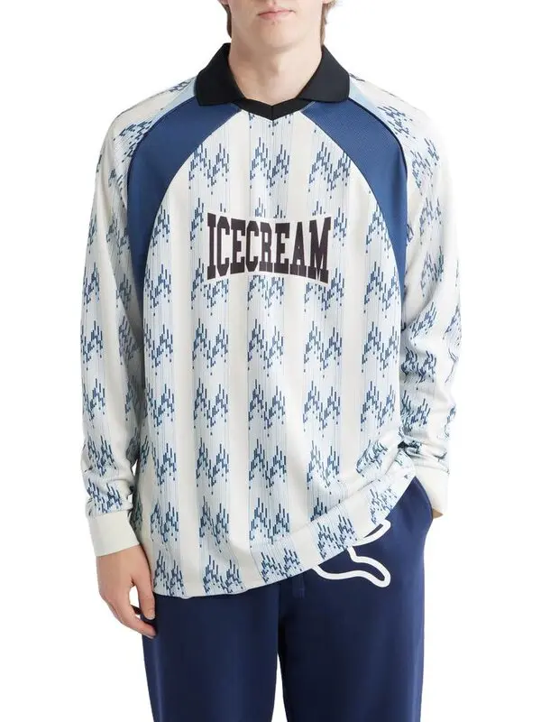 ICECREAM Dropper Long Sleeve Soccer Jersey - Antique White