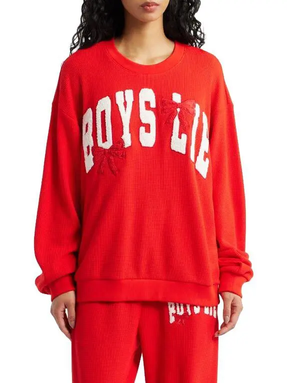 BOYS LIE Wrap Me In A Bow Kara Crewneck Sweatshirt - Red
