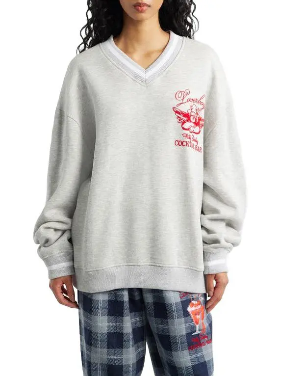 BOYS LIE Loverboy Graphic Sweatshirt - Heather Grey