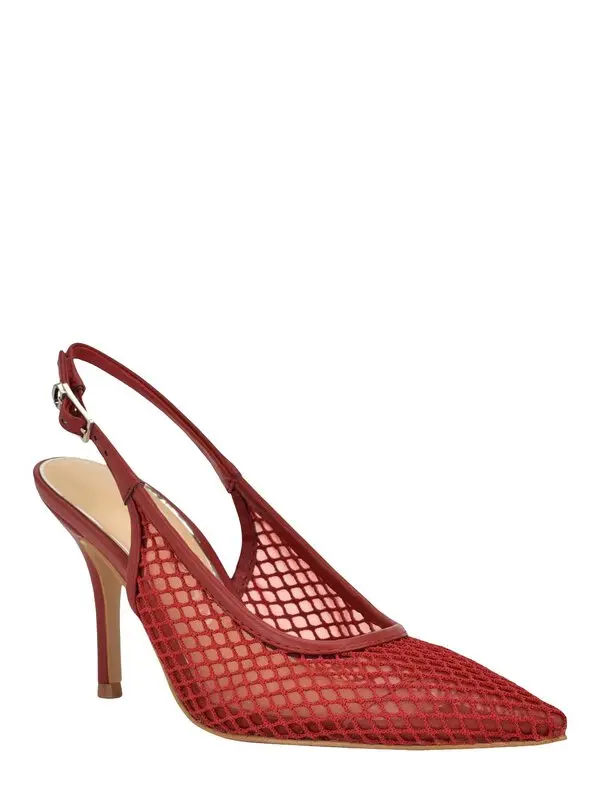 Guess Pointed Toe Slingback Pumps - Red