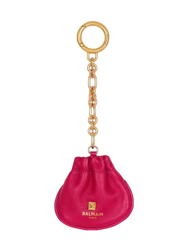 Balmain Pulse Leather Key Ring - Pink