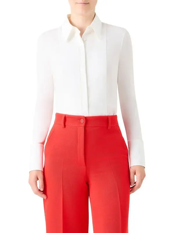 Akris Classic Fitted Button-up Shirt - Cream