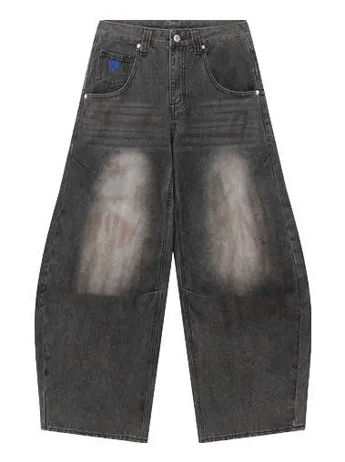 AELFRIC EDEN Dirty-dyed Barrel Jeans - Black