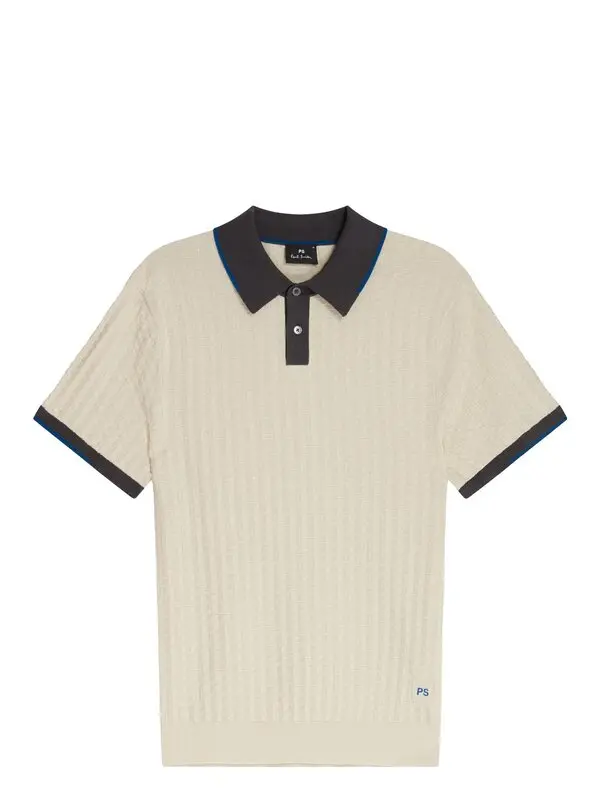 Paul Smith Tipped Organic Cotton Polo Sweater - Parchment
