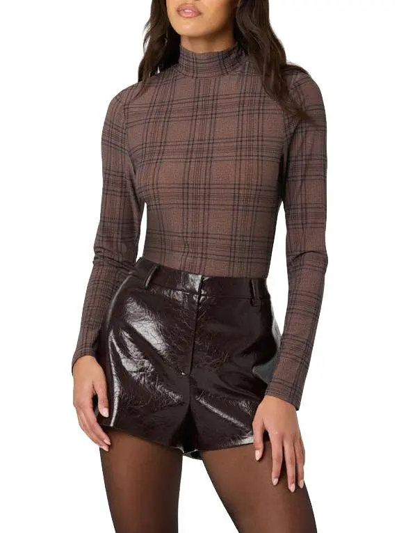 Astr The Label Lida Long Sleeve Top - Brown Plaid