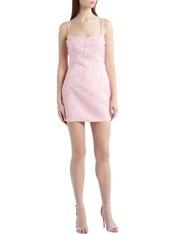 DELFI COLLECTIVE Diane Crystal-embellished Cocktail Mini Dress - Petal Pink