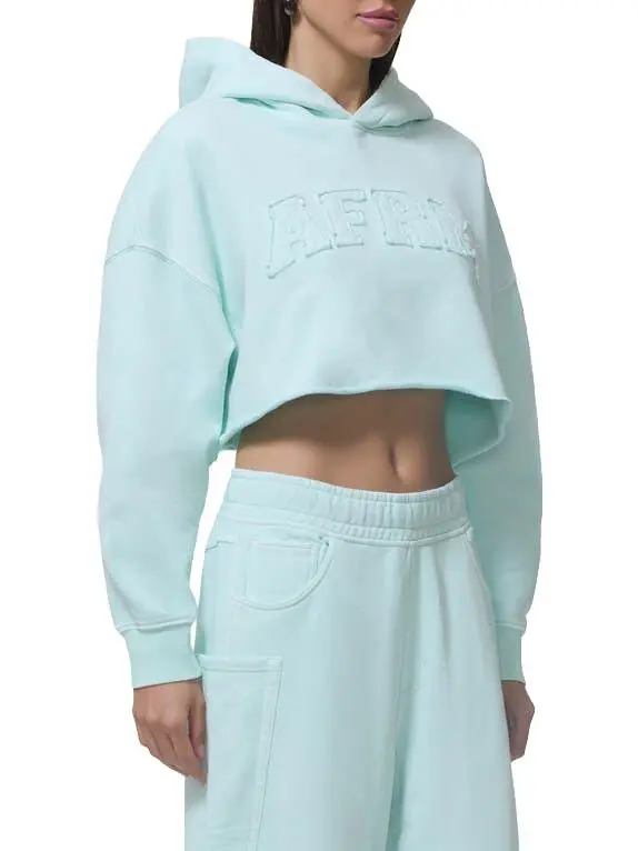 AFRM Darius Crop Cotton Hoodie - Icy Morn