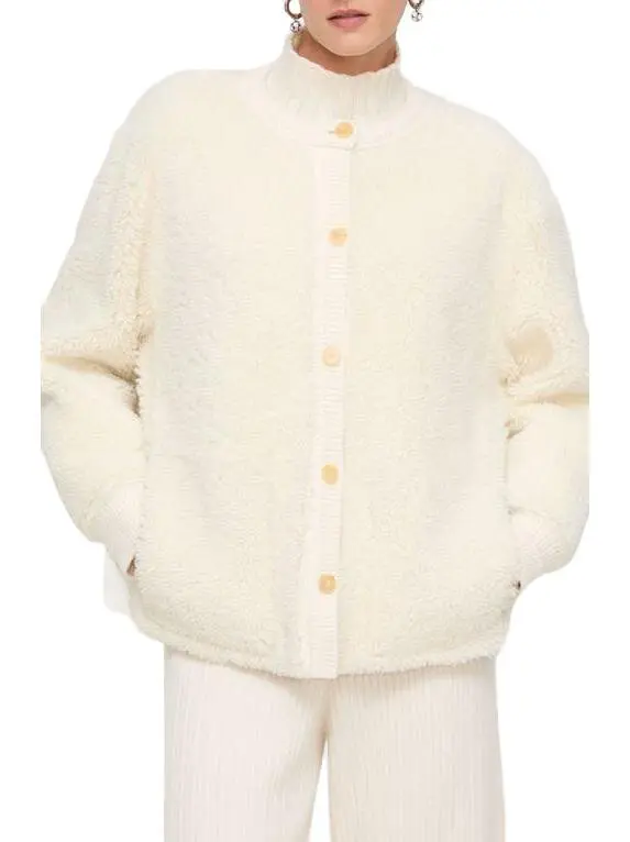 Lafayette 148 New York Genuine Shearling Reversible Jacket - Cloud/raffia