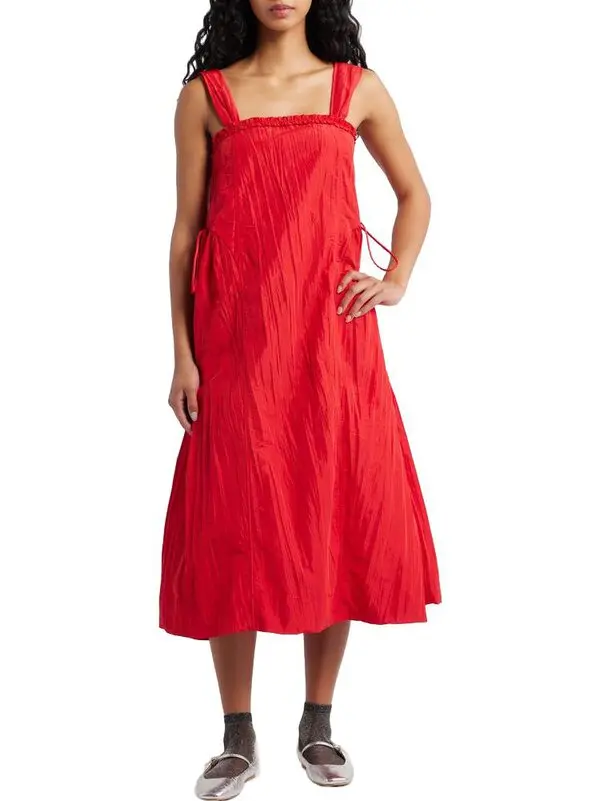 DAMSON MADDER Elina Midi Dress - Red