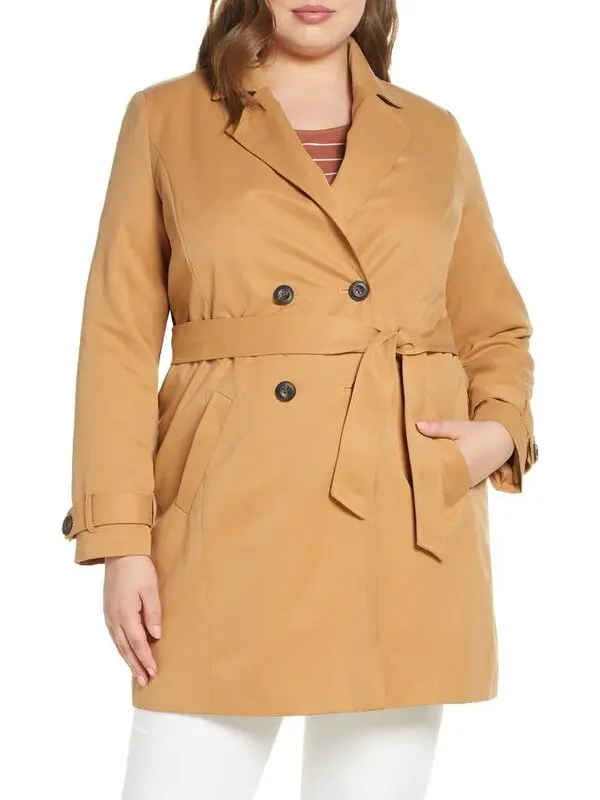 Vero Moda Curve Tie Waist Jacket - Tobacco Brown