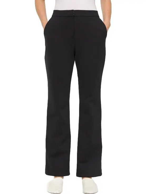 Lafayette 148 New York Gates Scuba Knit Flare Leg Pants - Black