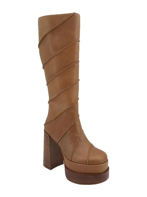 ZIGI Albania Platform Knee High Boots - Light Tan