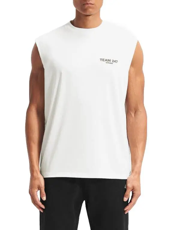 247 BY REPRESENT Team Oversize Graphic Tank - Flat White