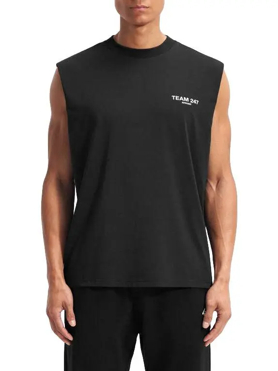 247 BY REPRESENT Team Oversize Graphic Tank - Jet Black