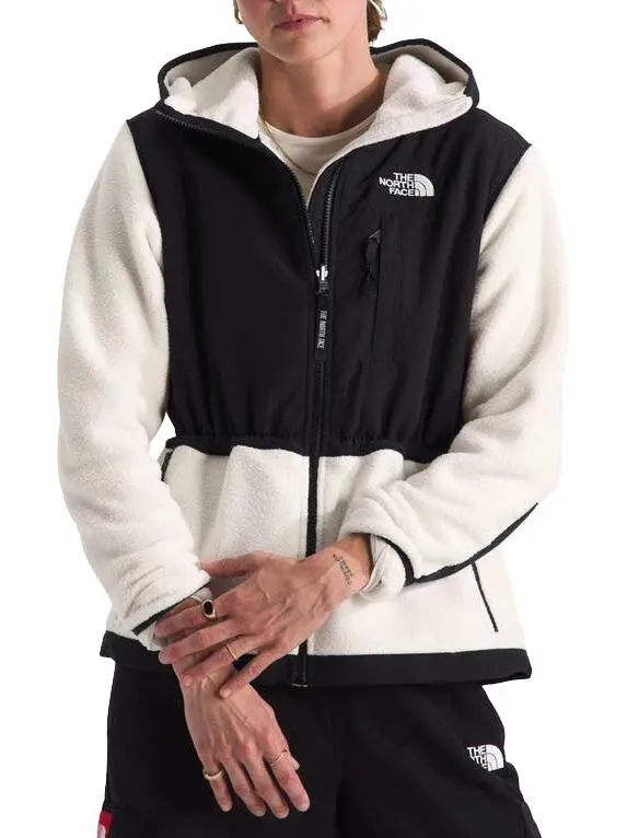 The North Face Denali Hooded Jacket - White Dune/tnf Black