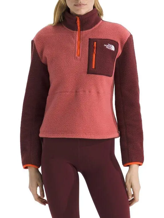 The North Face Yumiori Colorblock High Pile Fleece Pullover - Mars Dust/sumac/solar Flare