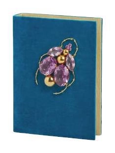 LARALLAN Tofe Velvet Book Clutch - Teal Blue