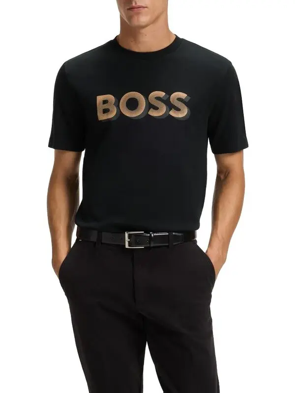 BOSS Thompson Cotton Logo Graphic T-shirt - Black