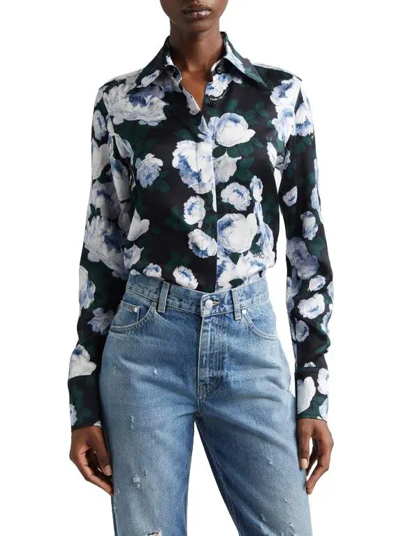 Stella McCartney Bunch Of Roses Button-up Shirt - Green Multicolor