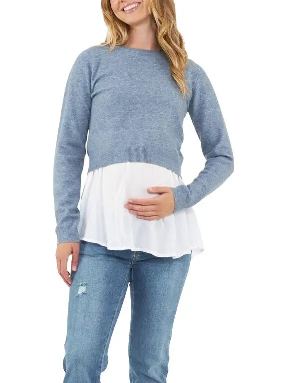 RIPE MATERNITY Detachable Nursing Knit - Denim Marle