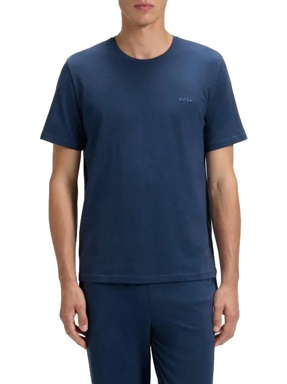 BOSS Mix Match Stretch Cotton Lounge T-shirt - Open Blue