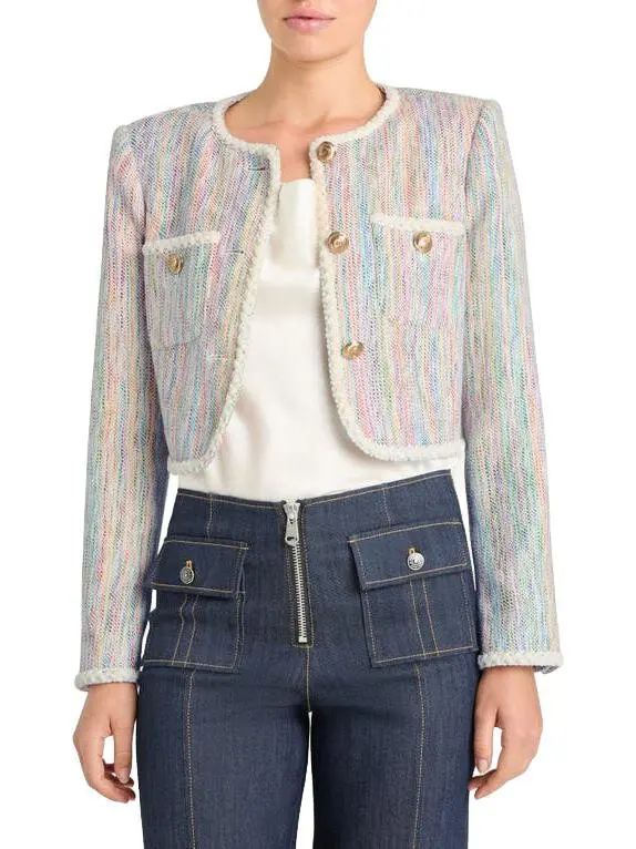 Cinq À Sept Audun Prism Tweed Jacket - Ivory Multi
