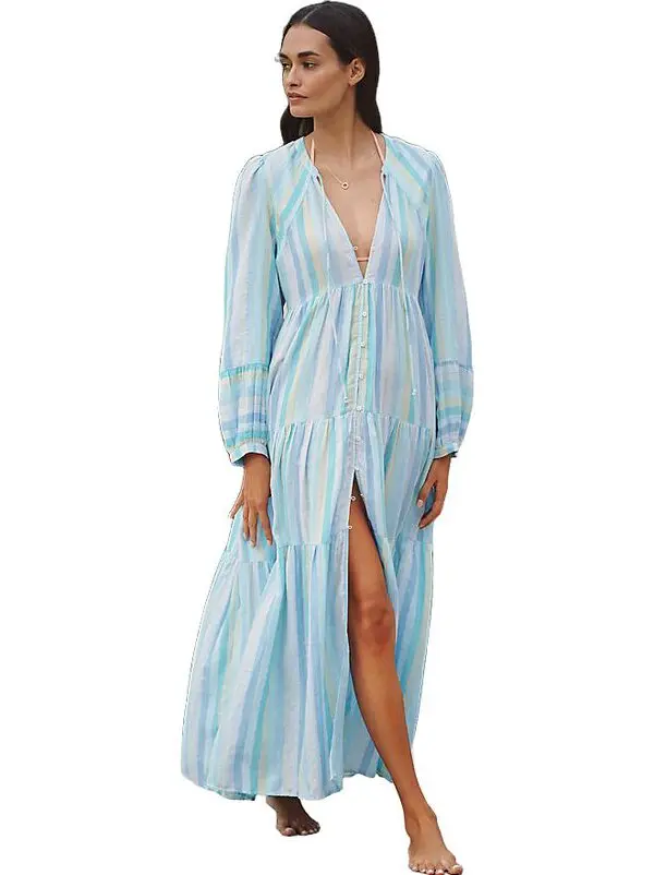CELANDINE V-neck Cover-up Dress - Blue Sea