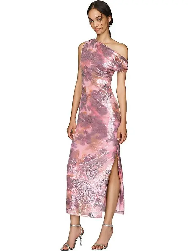 Bhldn Lola Stretch Sequin Midi Dress - Pink Pattern