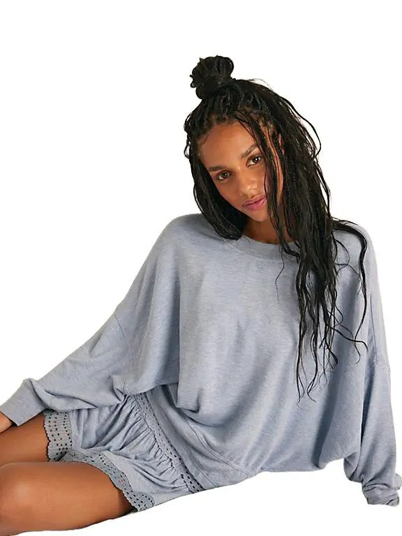Free People Dream State Modal Pullover - Chambray Heather