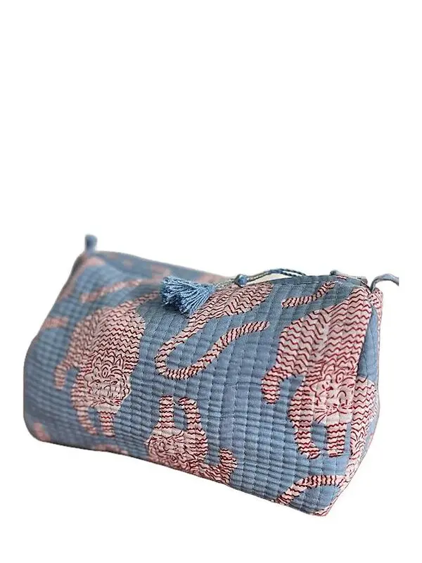 BE DEVA Nila Tigers Cosmetic Bag - Cerulean Blue