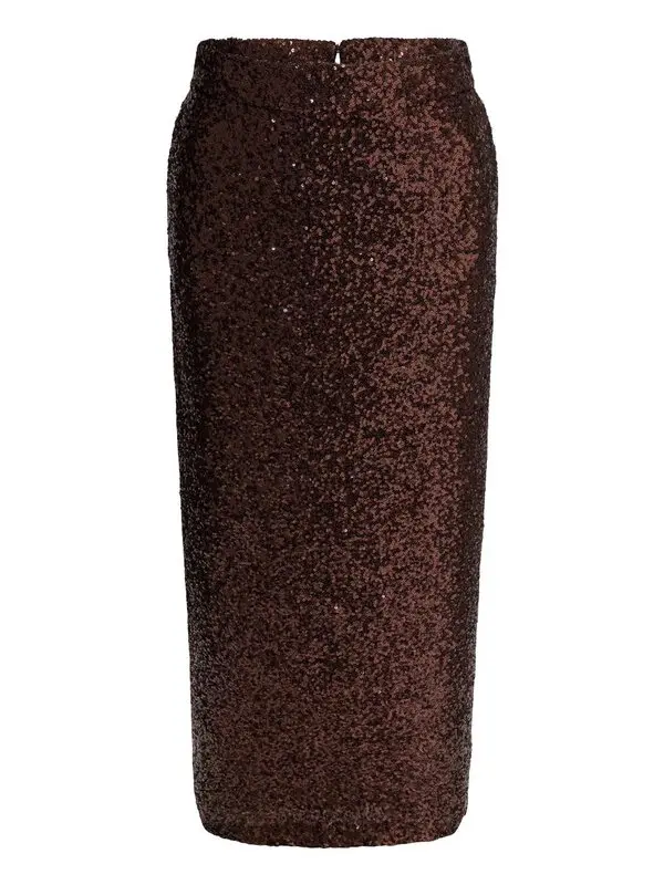 SEMPER Sequined Midi Skirt - Brown
