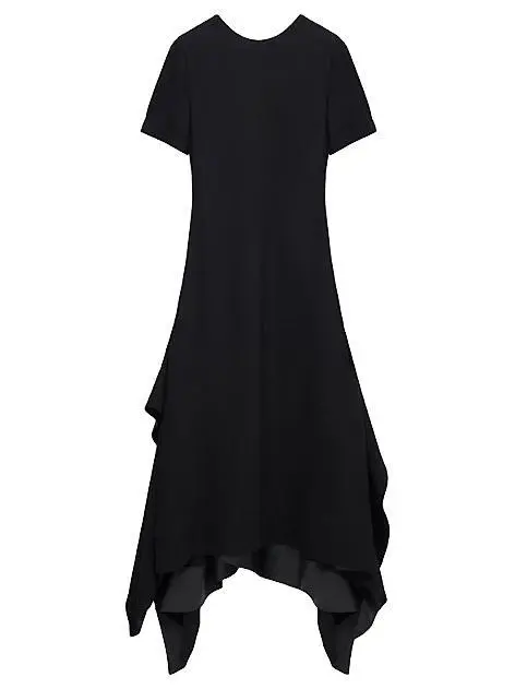 Loewe Asymmetric Short-sleeve Woven Dress - Black