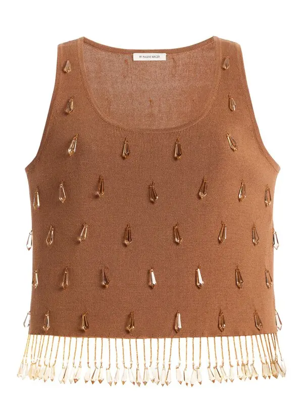 BY MALENE BIRGER Hysa Bead-embellished Tank Top - Bronze