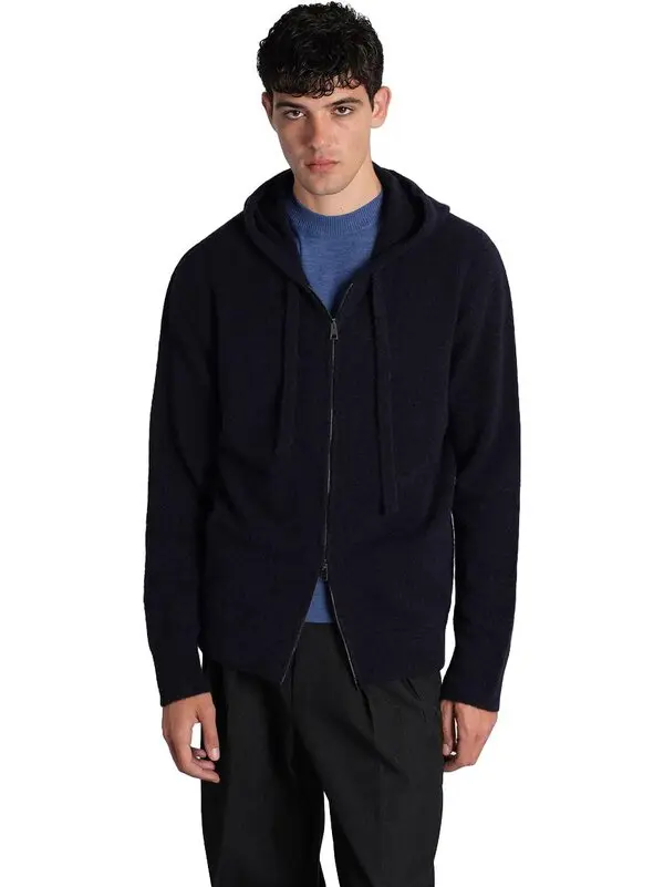 ROBERTO COLLINA Hooded Knitwear - Blue