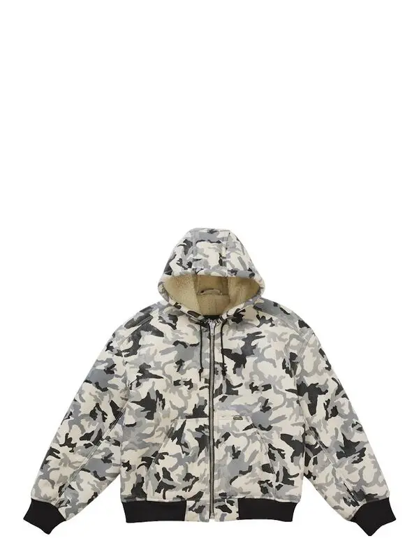 Supreme Shearling Hooded Work Jacket - Snow Camo
