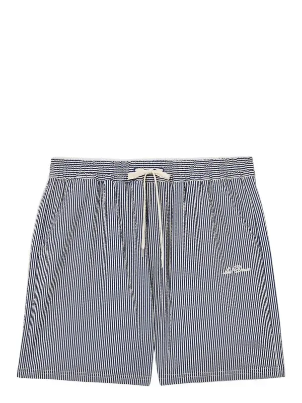 LES DEUX Striped Swim Shorts - Blue Stripe