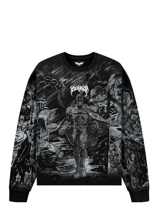 YOUNGLA X Batman Comic Long Sleeve Shirt - Black