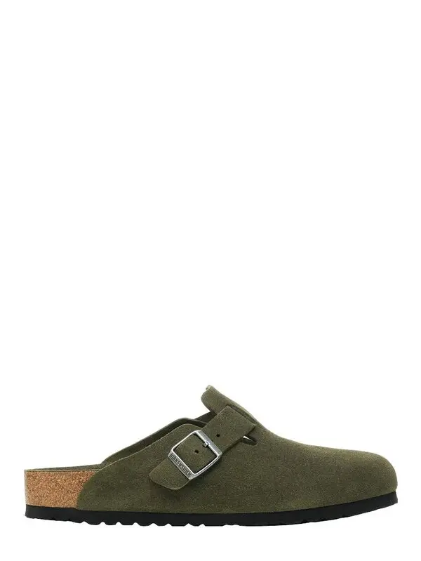BIRKENSTOCK Boston Soft Footbed Suede Clogs - Thyme Tonal