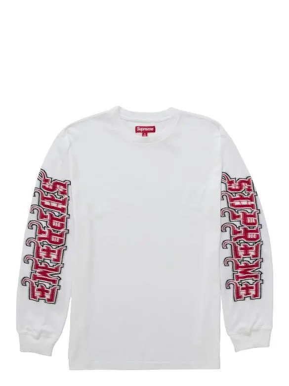 Supreme Intarsia Sleeve Long Sleeve Top - White