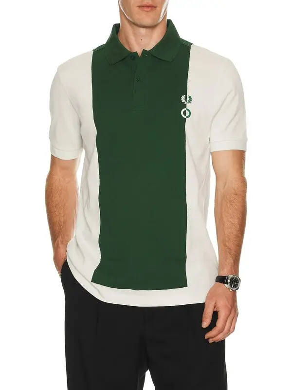 Fred Perry X Craig Green Color Block Polo In Green - Industrial Green