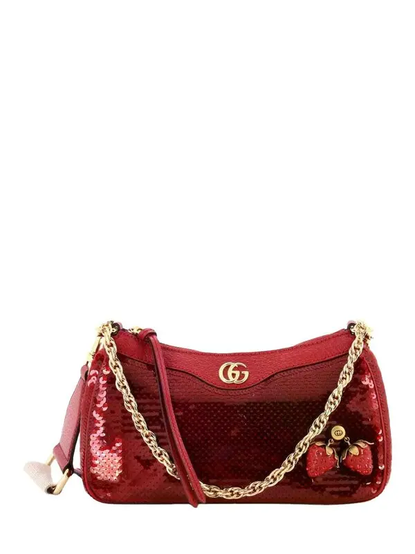 Gucci Ophidia Strawberry Sequins Small Shoulder Bag - Red