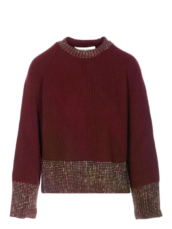 GOLDEN GOOSE Embellished Knit Sweater - Red