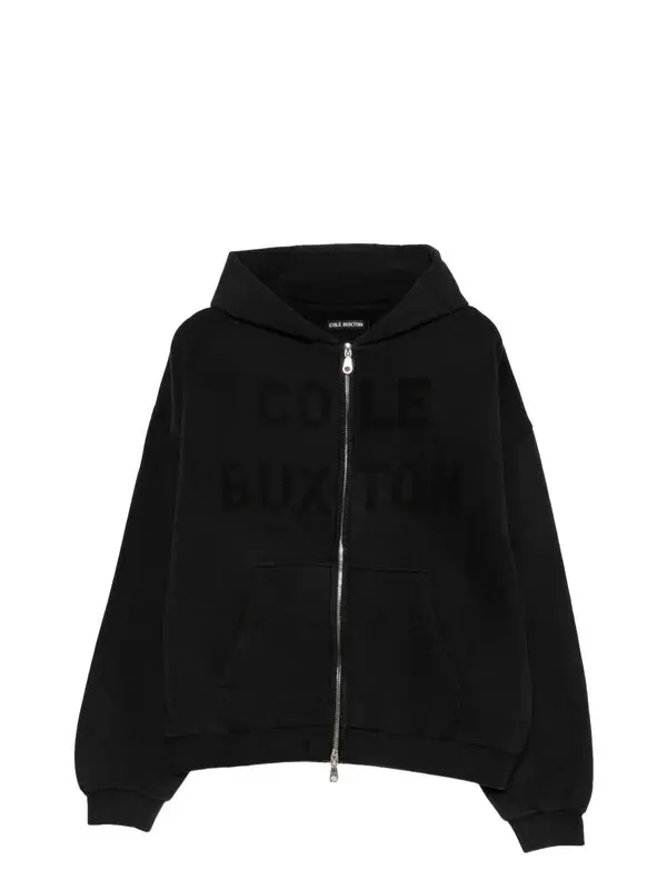 COLE BUXTON Logo-print Zip-up Hoodie - Black