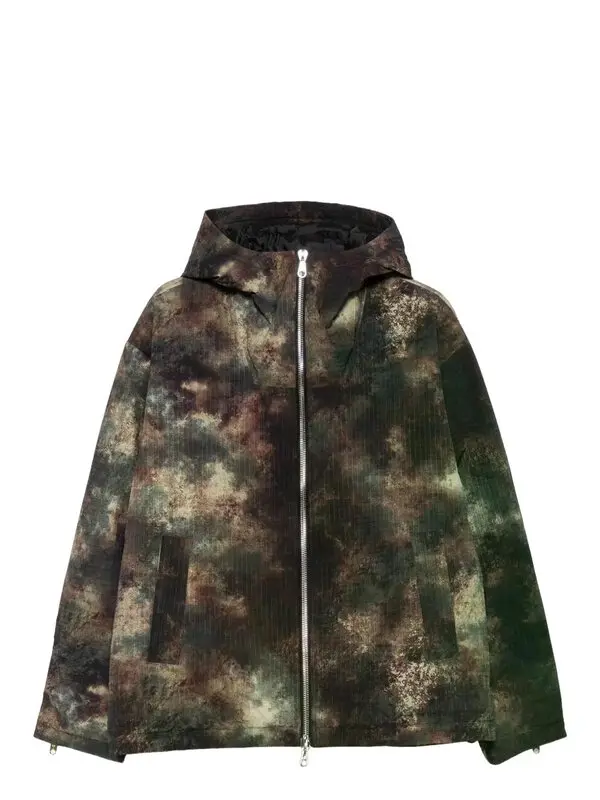 COLE BUXTON Hooded Camouflage Jacket - Brown
