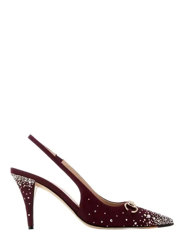 Gucci 85mm Crystal-embellished Slingback Pumps - Red
