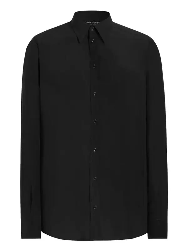 Dolce & Gabbana Martini Silk Crêpe De Chine Shirt - Black