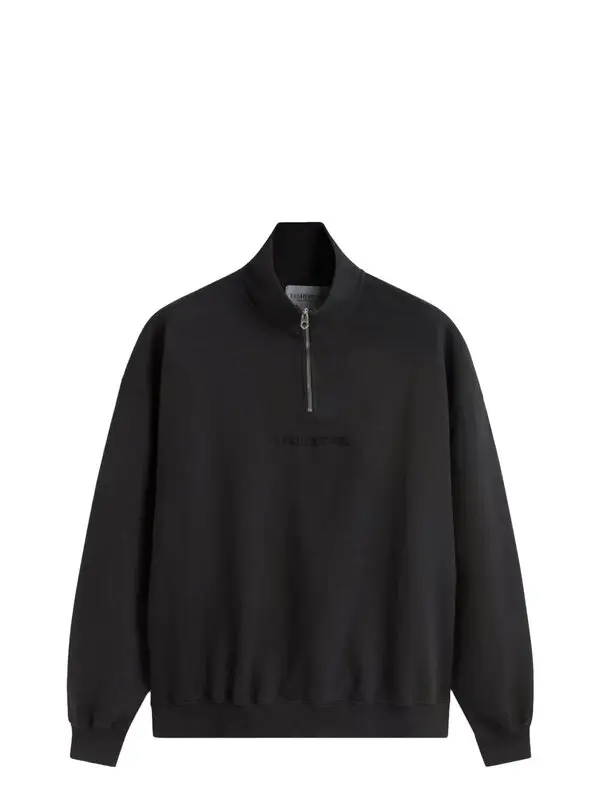 LES HÉRITIERS Logo Quarter-zip Sweatshirt - Black