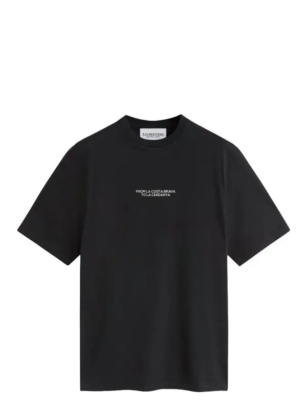 LES HÉRITIERS Text Print T-shirt - Black