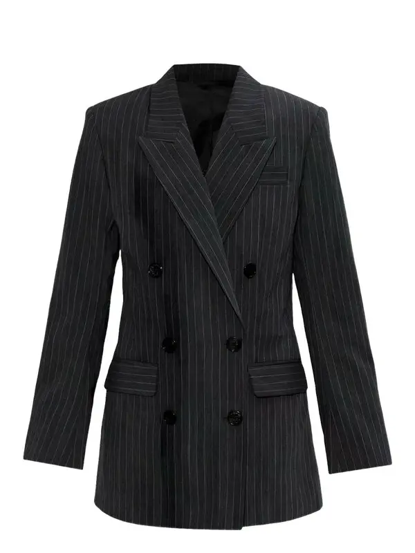 Isabel Marant Jevima Pinstripe Double-breasted Blazer - Grey
