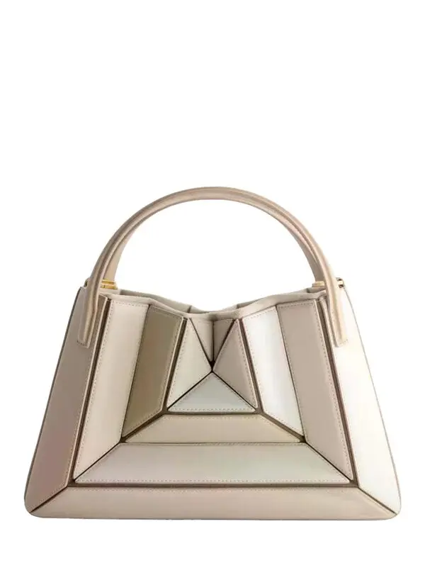 MLOUYE Sera Mia Geometric Tote Bag - Neutrals